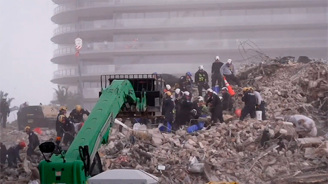 [Video] Dron registró cómo quedó el colapsado edificio en Miami ...