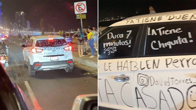 [Video] Lo pillaron siendo infiel y le dejaron el auto lleno de rayados ...