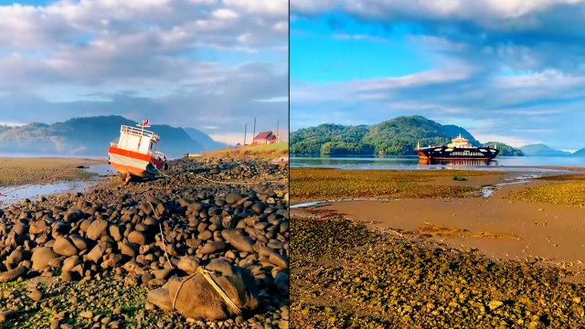 [Video] Marea retrocedió y dejó varios botes varados en la costa de ...