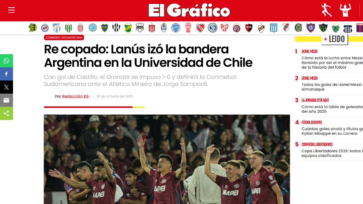 [Fotos] Prensa argentina calificó de "Re copado" el triunfo de Lanús ...